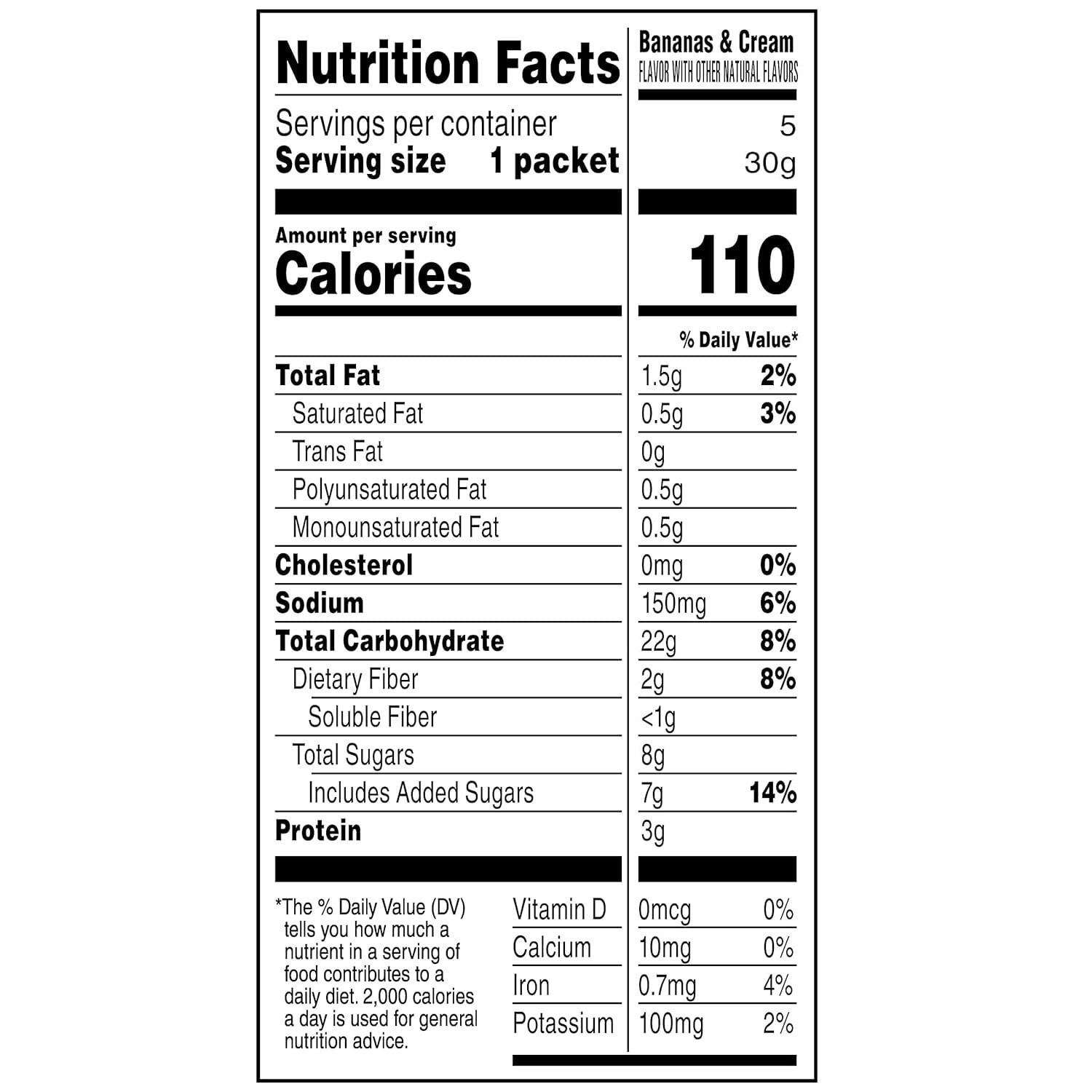 Quaker Instant Oatmeal Packet Bananas & Cream, 1.05 oz | Triple Crown ...