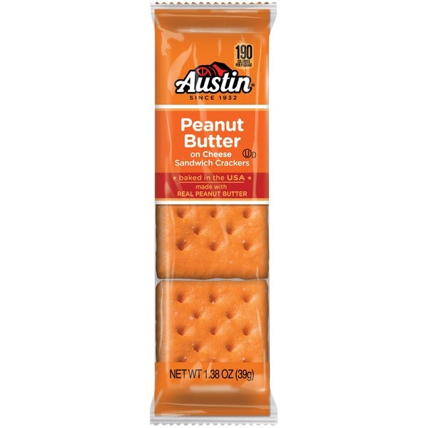 Austin Peanut Butter on Cheese Sandwich Crackers, 1.38 oz | Triple ...