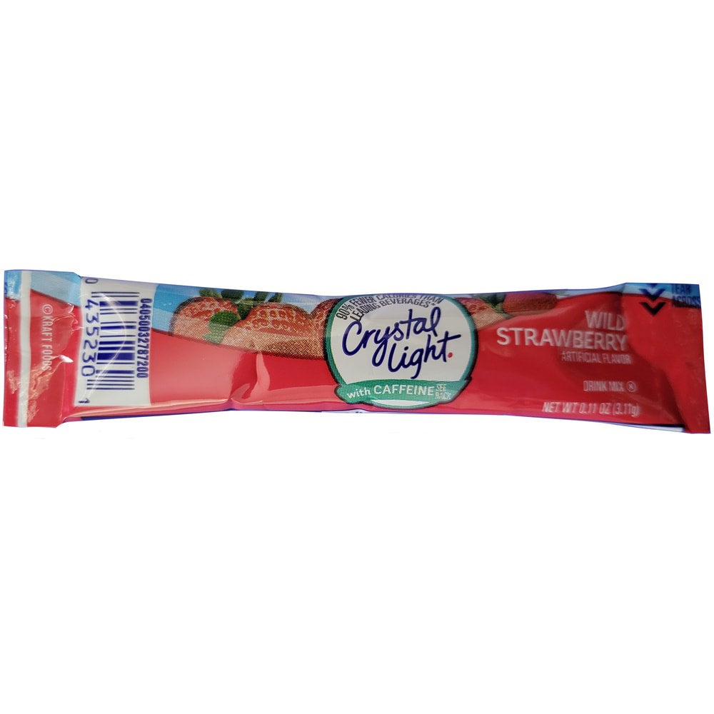 Crystal Light Powdered Drink Mix Packet Wild Strawberry with Caffeine ...