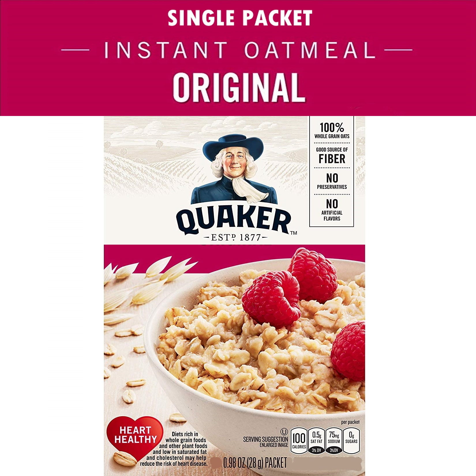 Quaker Instant Oatmeal Packet Original, 0.98 oz | Triple Crown Outfitters