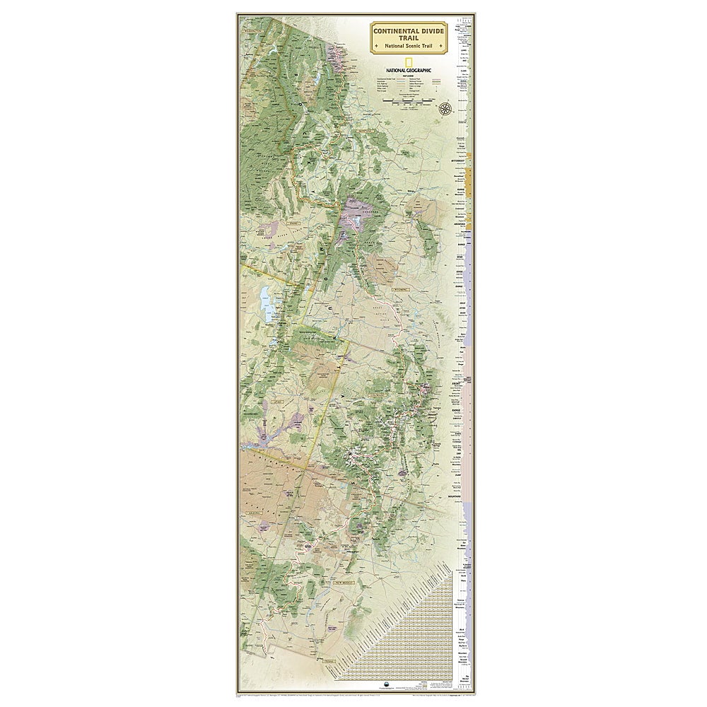 CDT Wall Map by National Geographic | Triple Crown Outfitters